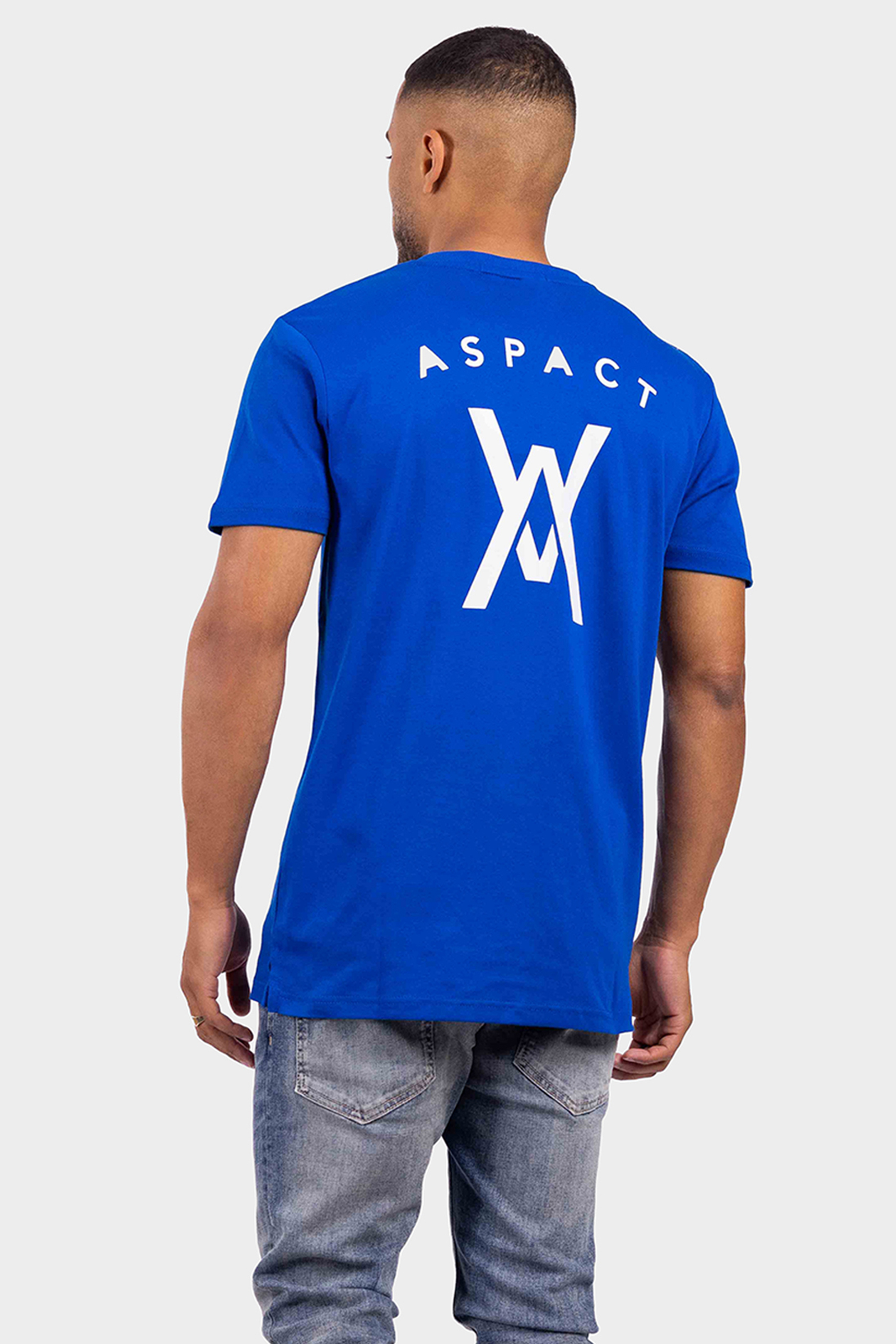 Aspact Back Logo T-Shirt Heren Blauw Heren shoppen? | Soccerfanshop NL