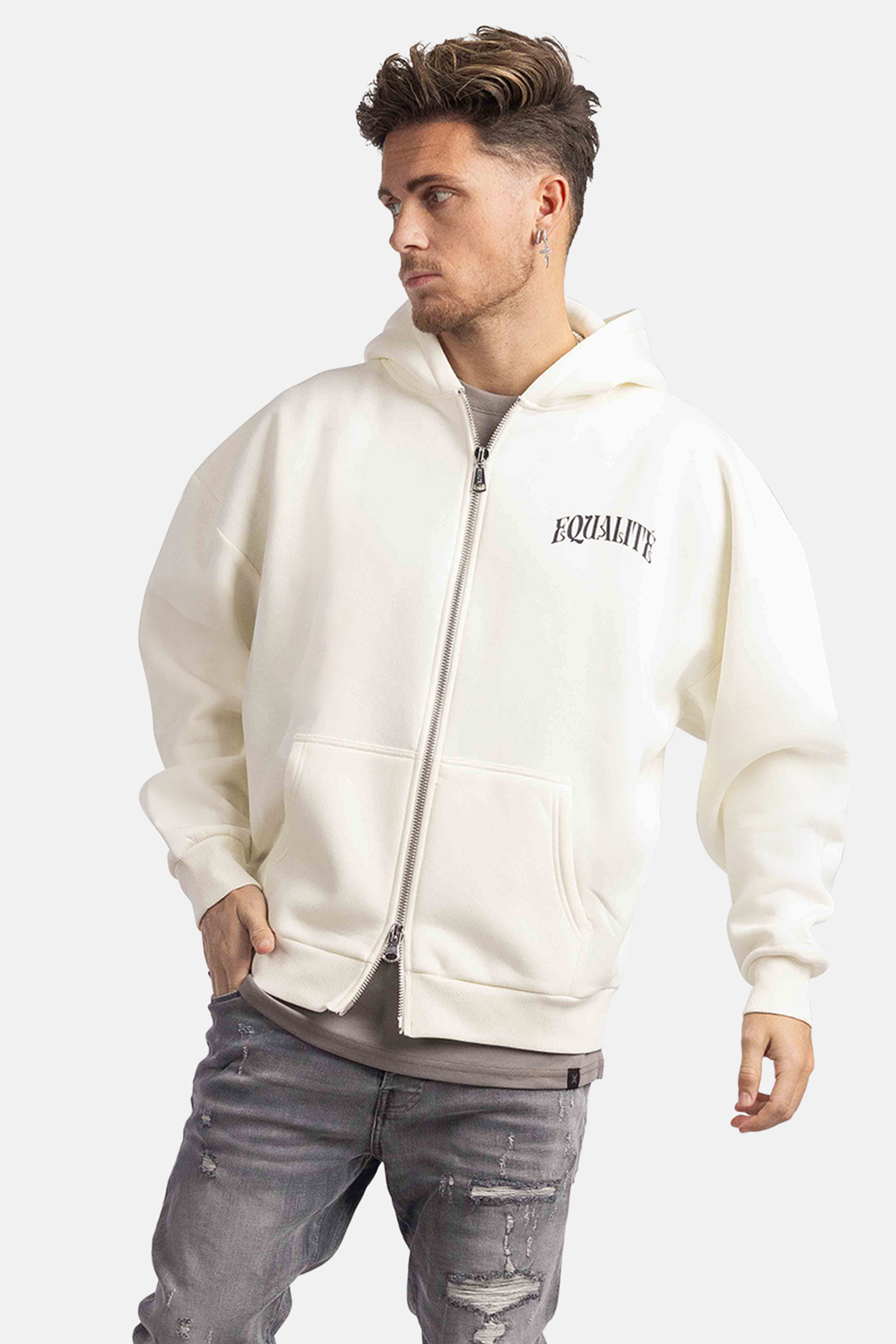 Equalité Miracle Oversized Hooded Vest Heren Wit Heren shoppen ...