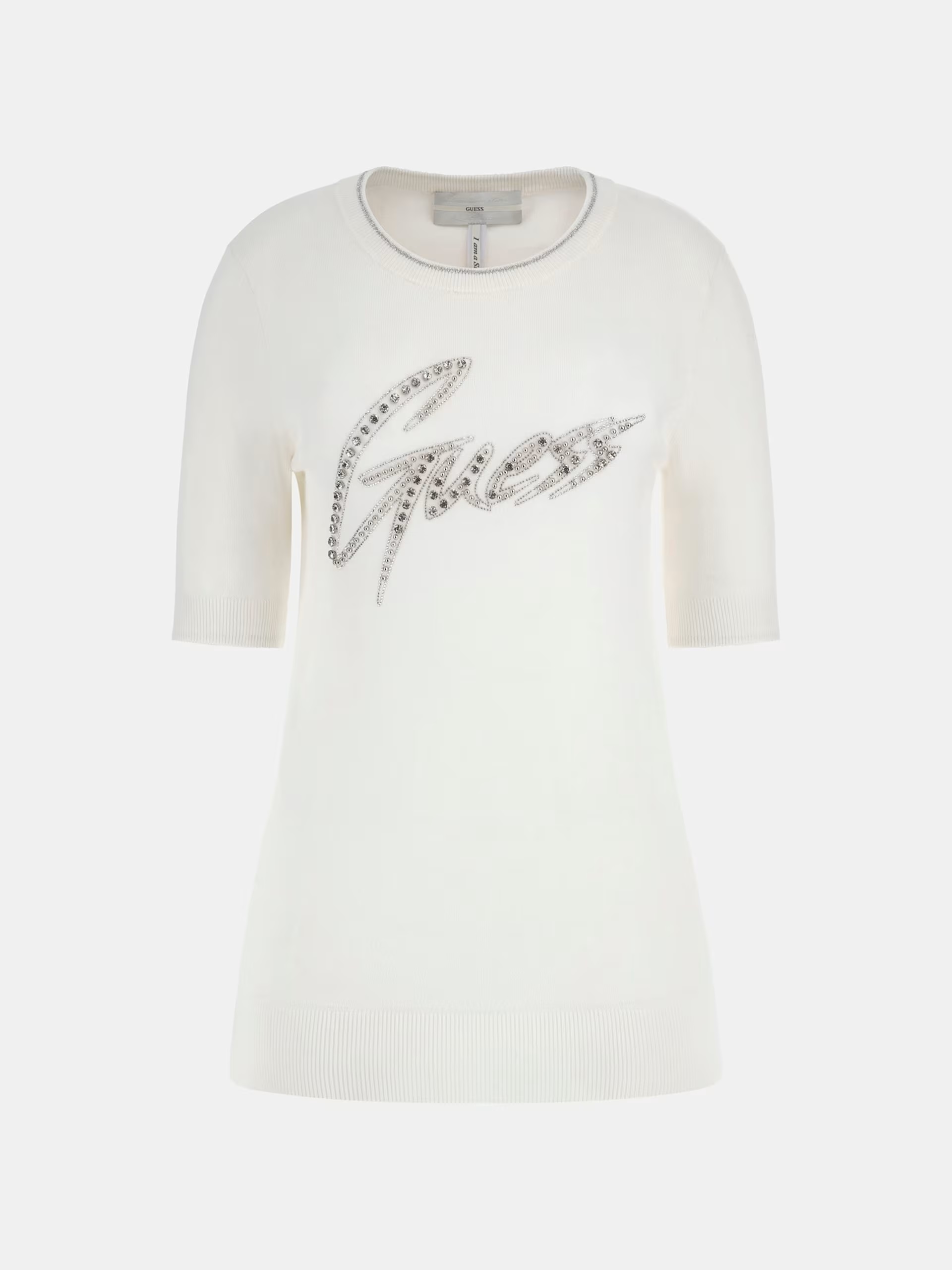Guess Grace Logo Sweatertop Dames Crème Dames shoppen? | Soccerfanshop NL
