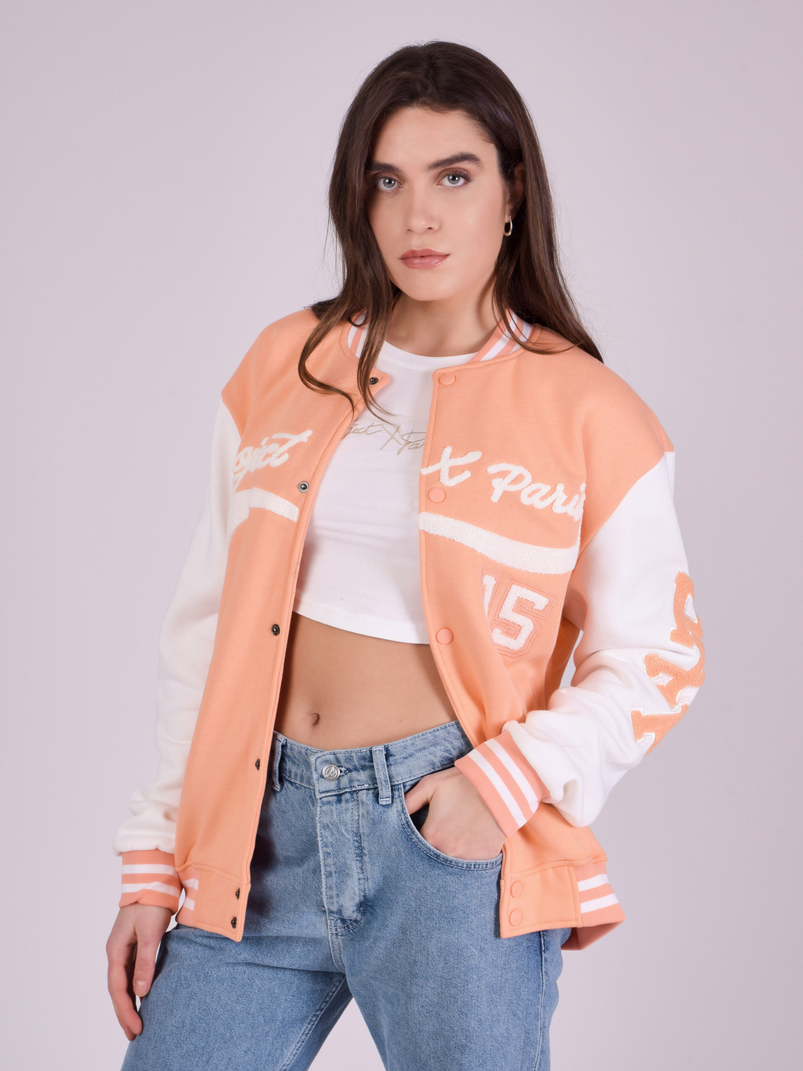 Project X Paris Teddy University Varsity Jas Dames Oranje Dames shoppen ...